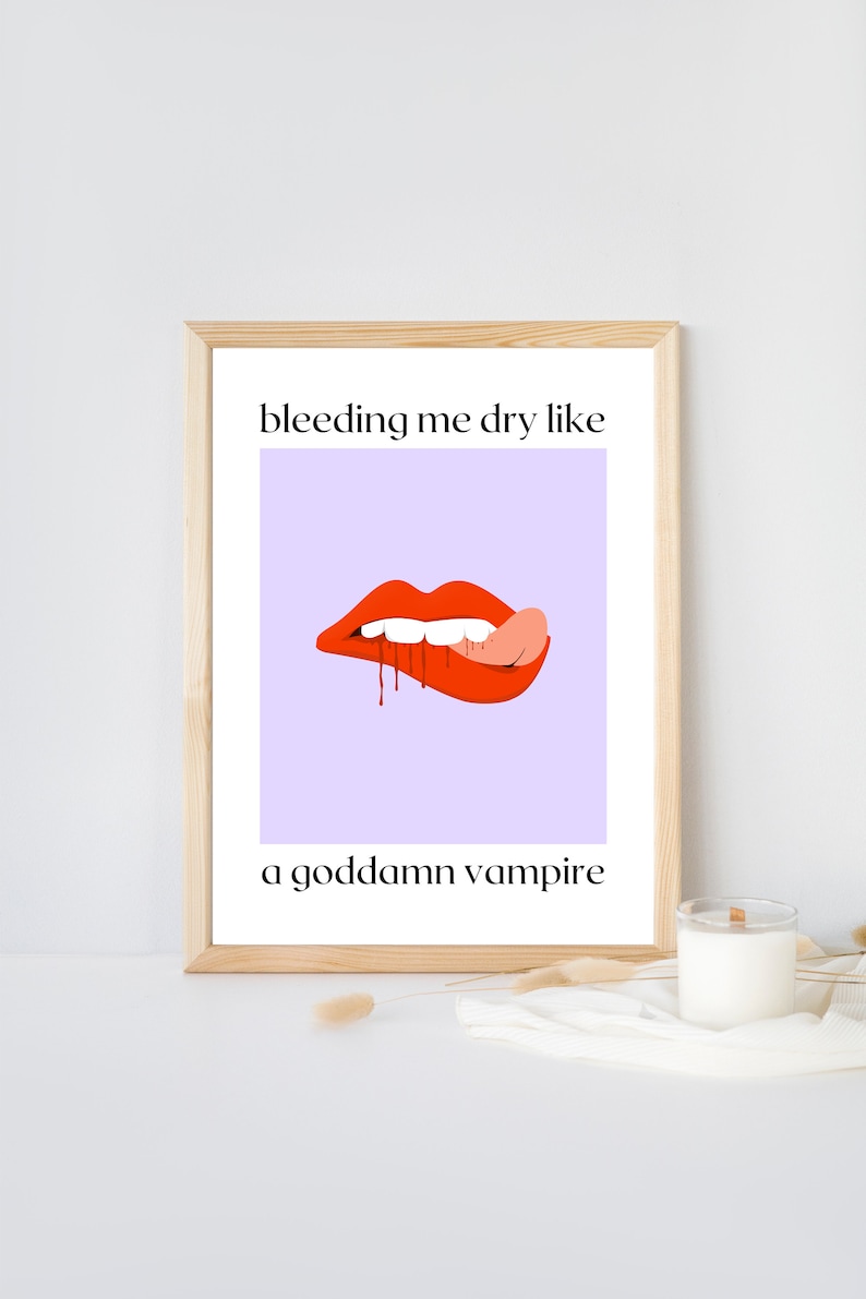 Olivia Rodrigo Inspired Vampire Lyrics Print, Bleeding Me Dry Olivia ...