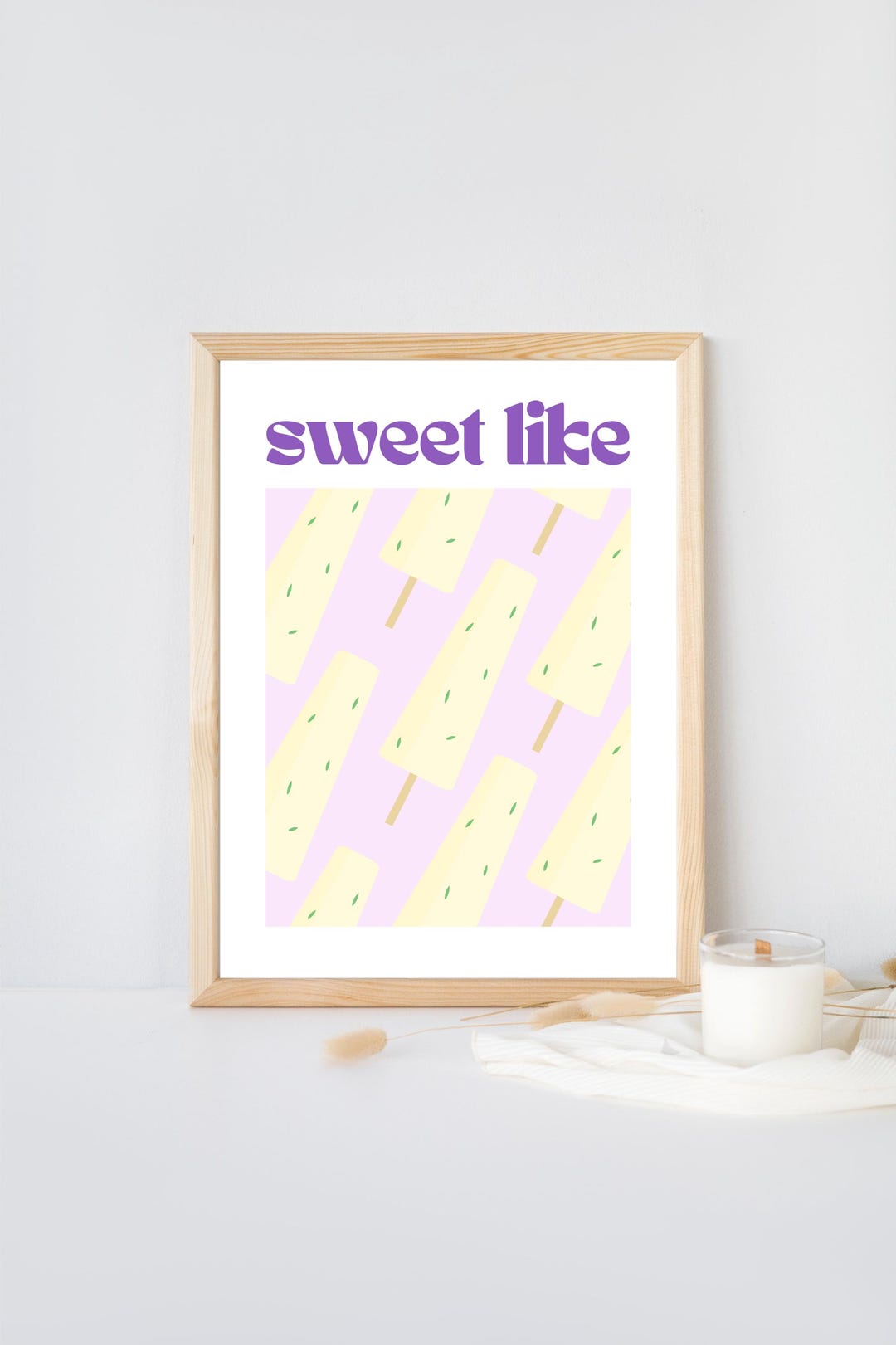Sweet Like Kulfi Ice-cream Poster, Kulfi Ice Cream Indian Print, Purple ...
