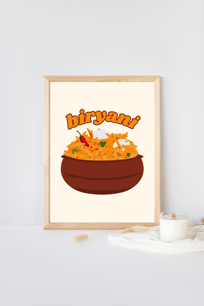 Biryani Poster, Indian Pakistani Bangladesh Biryani Food Print ...
