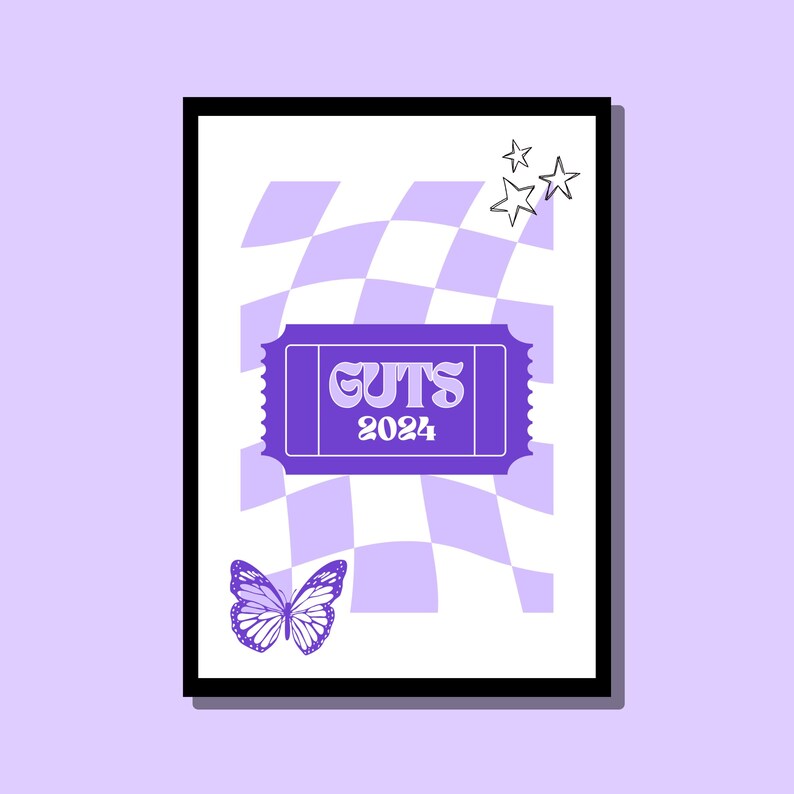 Olivia Rodrigo Inspired Poster A4 Digital Download PNG, Guts Tour ...
