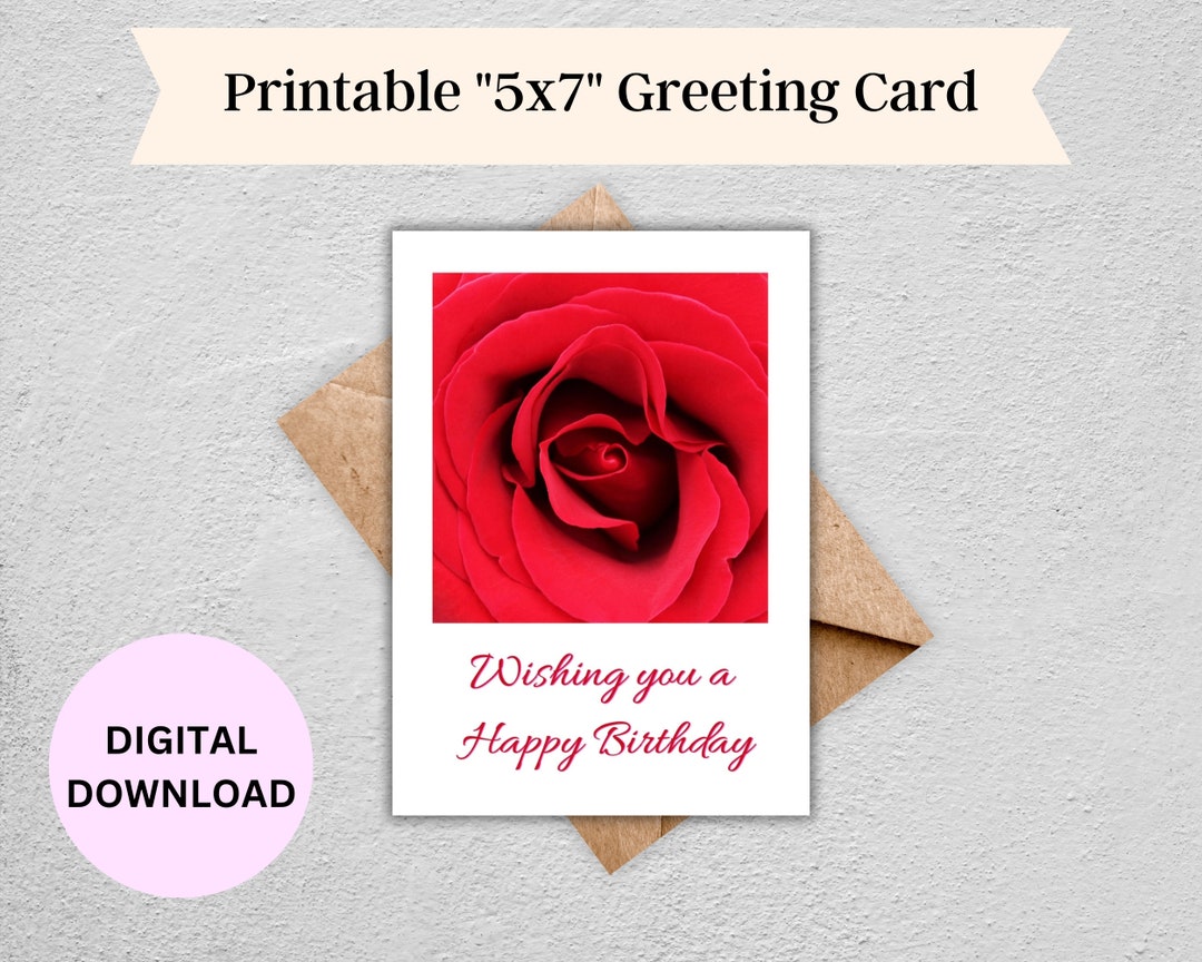 Happy Birthday Printable Greeting Card - Etsy