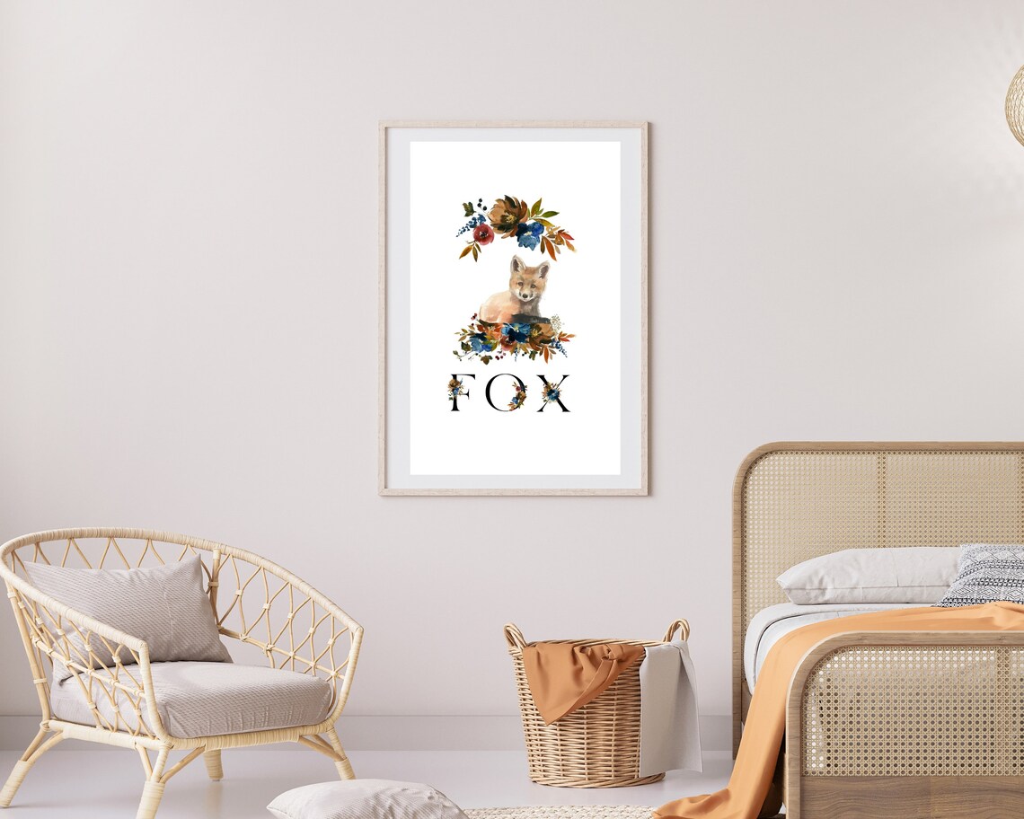 Whimsical Wonders: Baby Fox Among the Flowers - Etsy