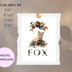 Whimsical Wonders: Baby Fox Among the Flowers - Etsy
