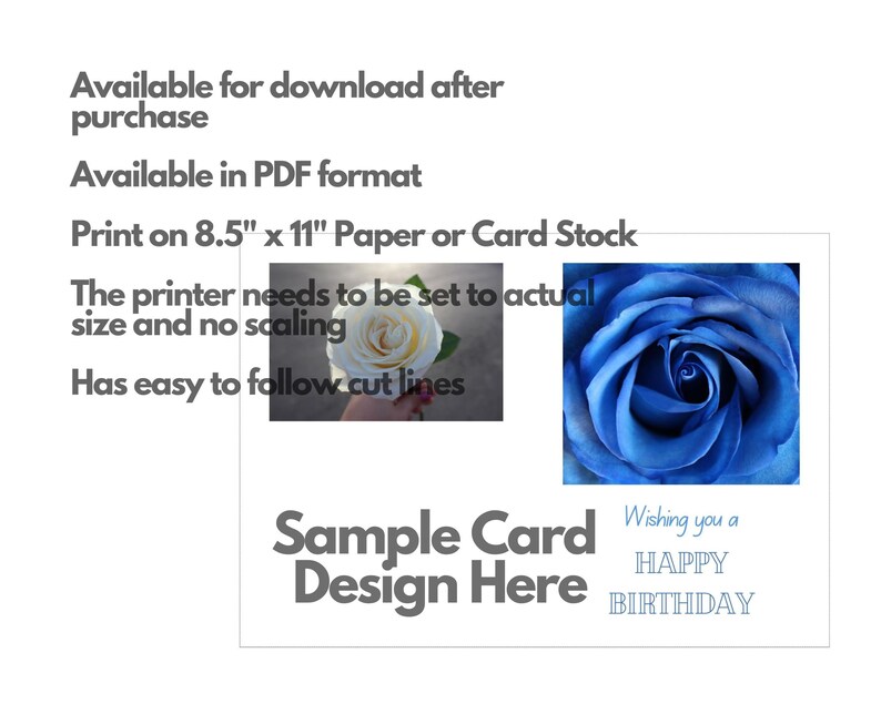 Happy Birthday Printable Greeting Card - Etsy
