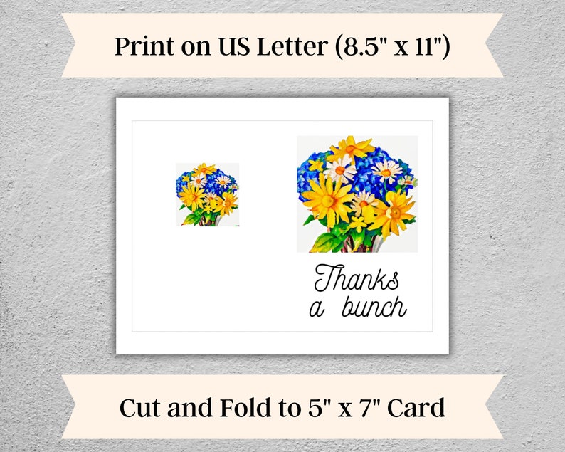 Thank You Printable Greeting Card - Etsy