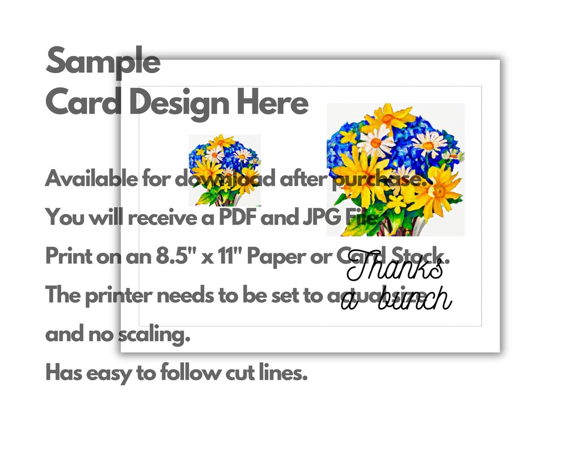 Thank You Printable Greeting Card - Etsy