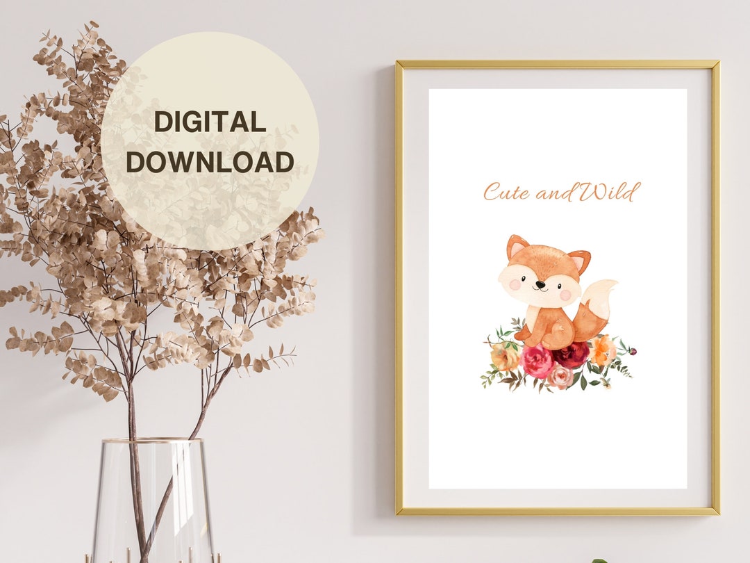 Foxy Garden Delight Digital Wall Art - Etsy