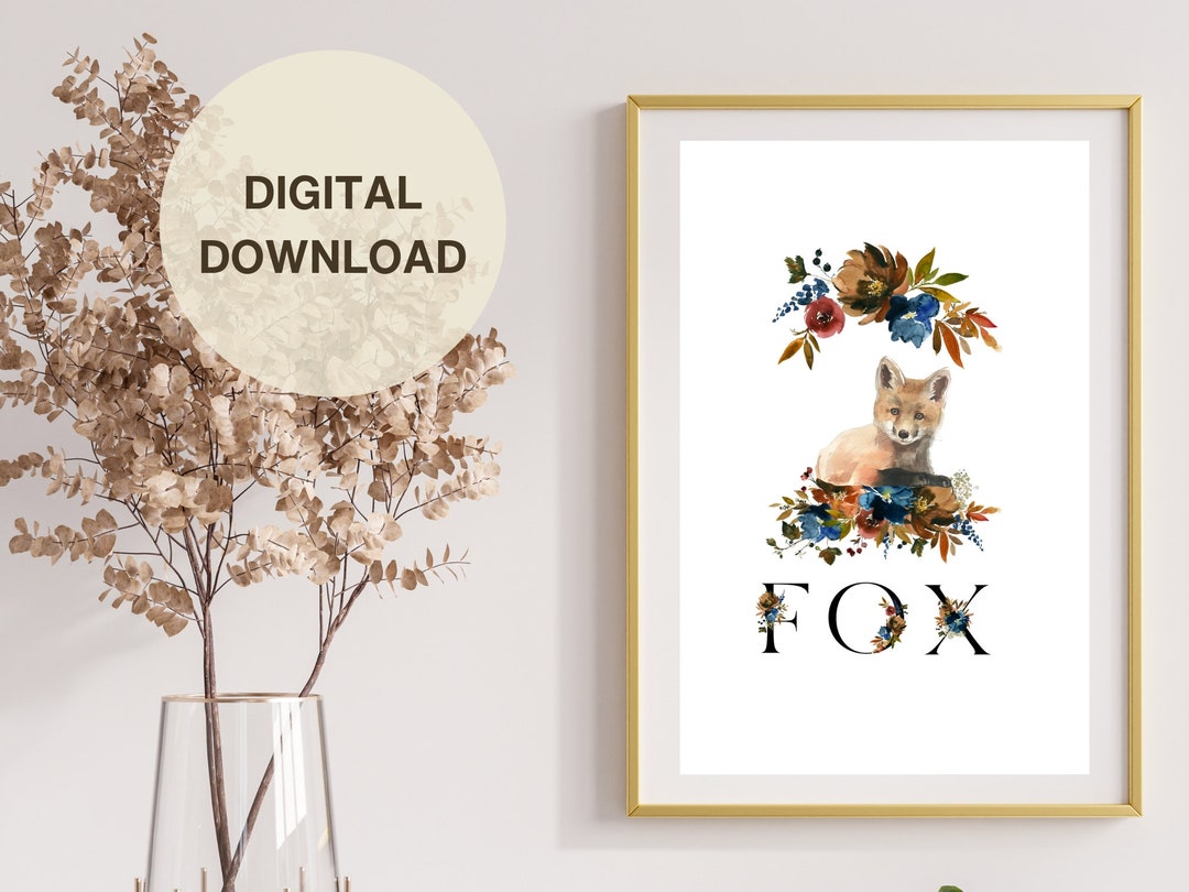 Whimsical Wonders: Baby Fox Among the Flowers - Etsy