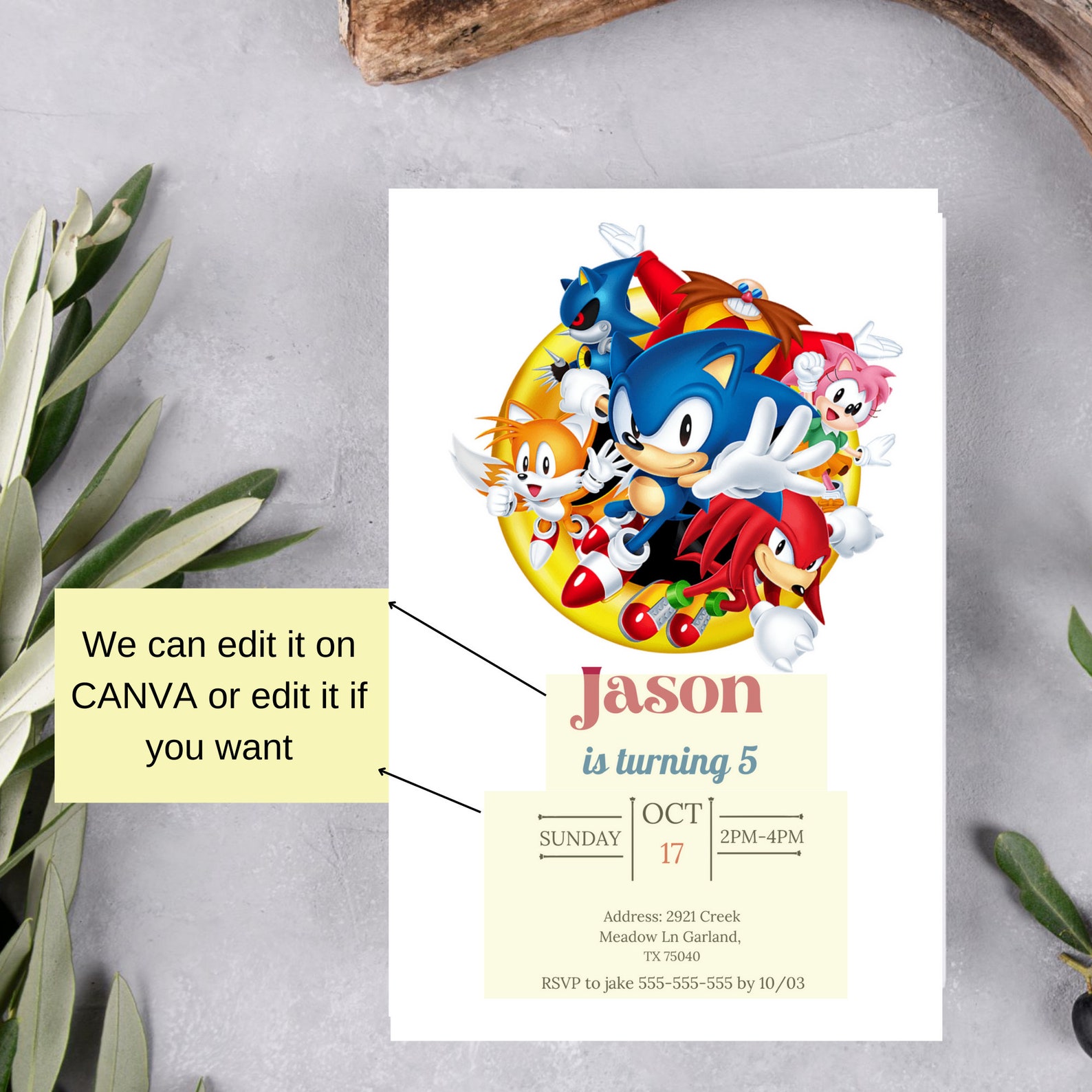 Sonic Invitation, Sonic Birthday Invitation Template, Sonic the ...