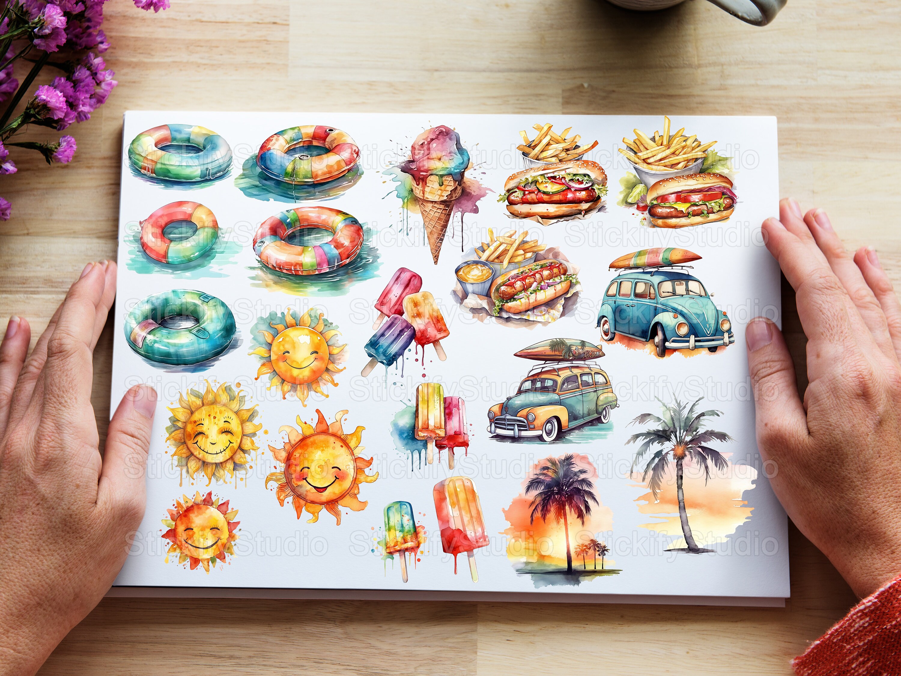 Summer Themed Set, Camping Clipart PNG, Transparent Background Clipart ...