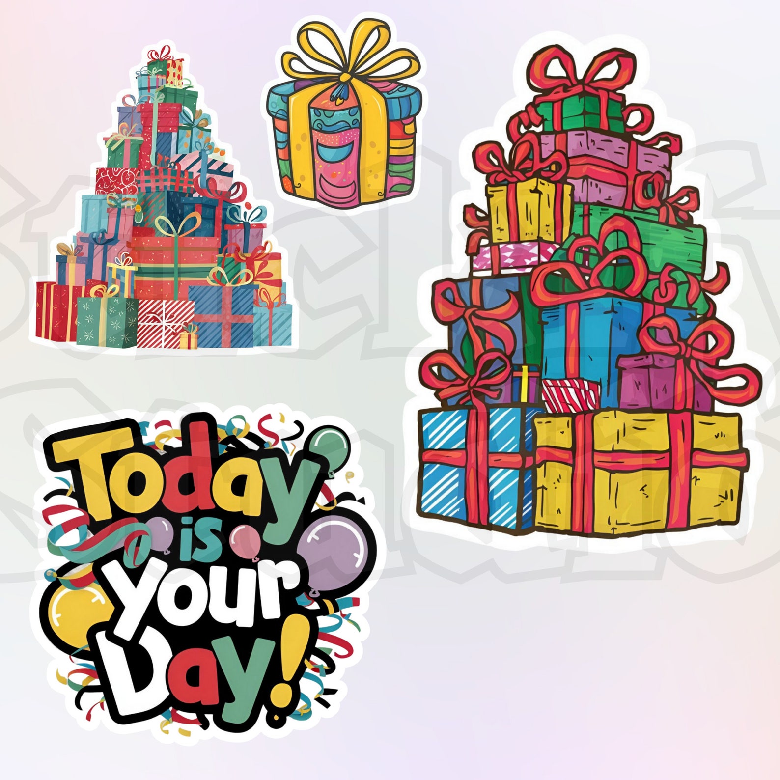 Birthday Clipart Bundle, Transparent Background Clipart, Feliz ...