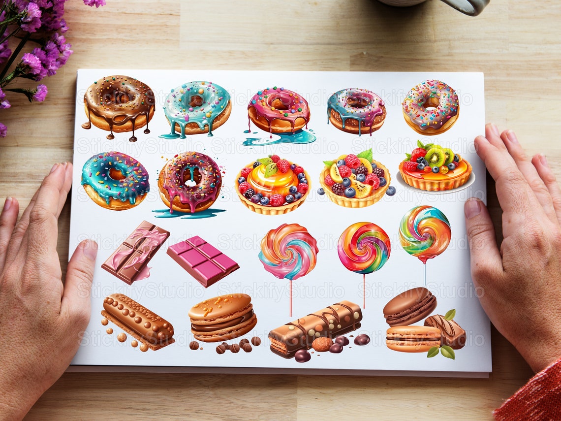 Mixed Sweets Clipart Pack, Transparent Background Clipart, Sweets ...