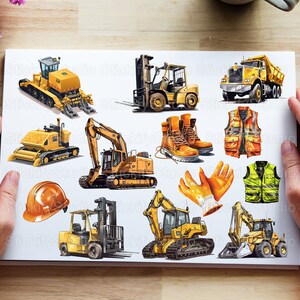 Construction Clipart Bundle, Transparent Background Clipart, Heavy ...
