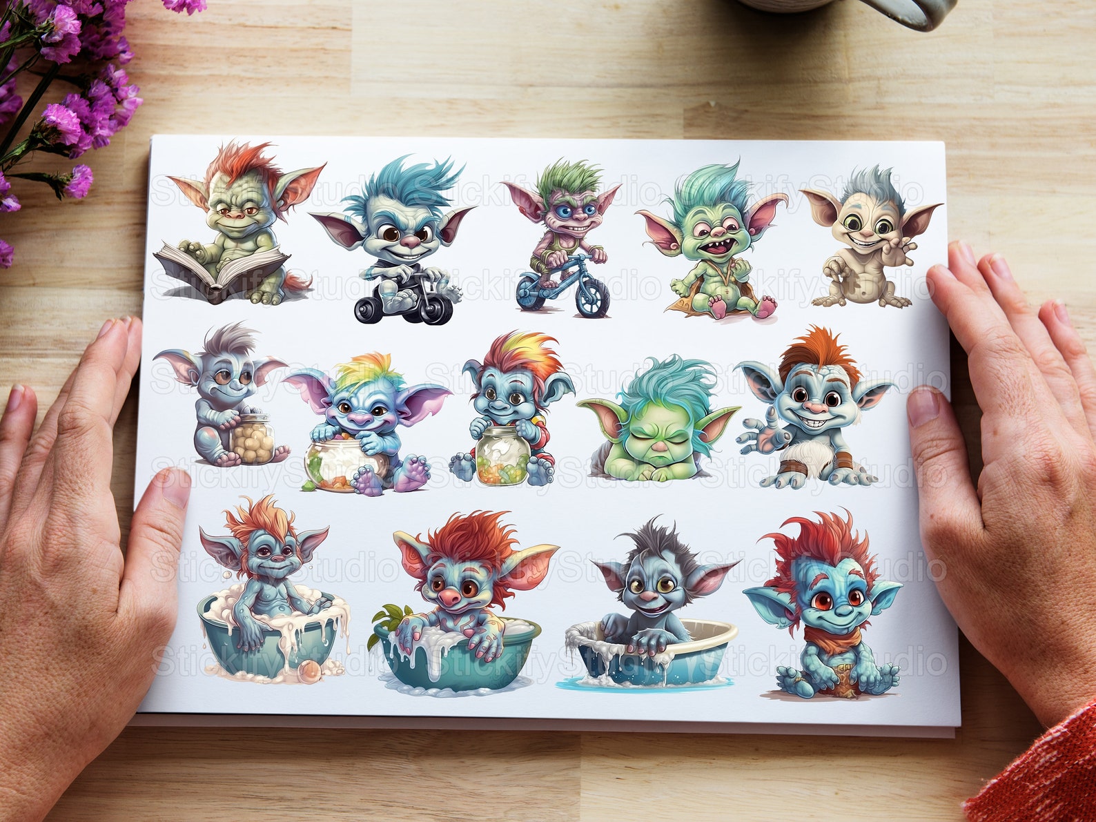 Baby Trolls Clipart Bundle, Transparent Background Clipart, Baby Trolls ...