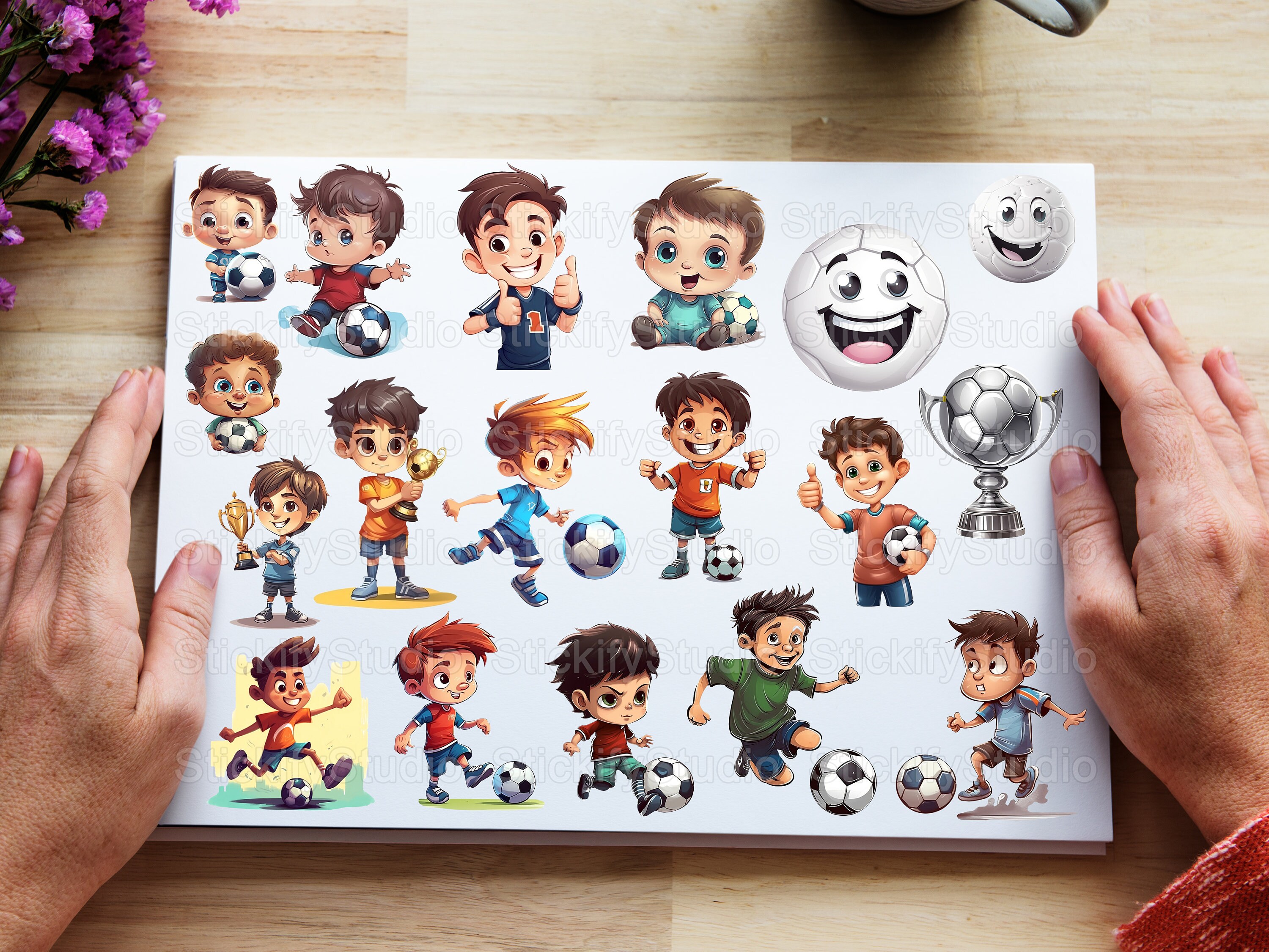Kids Soccer Players Clipart Set, Transparent Background, Baby Soccer ...