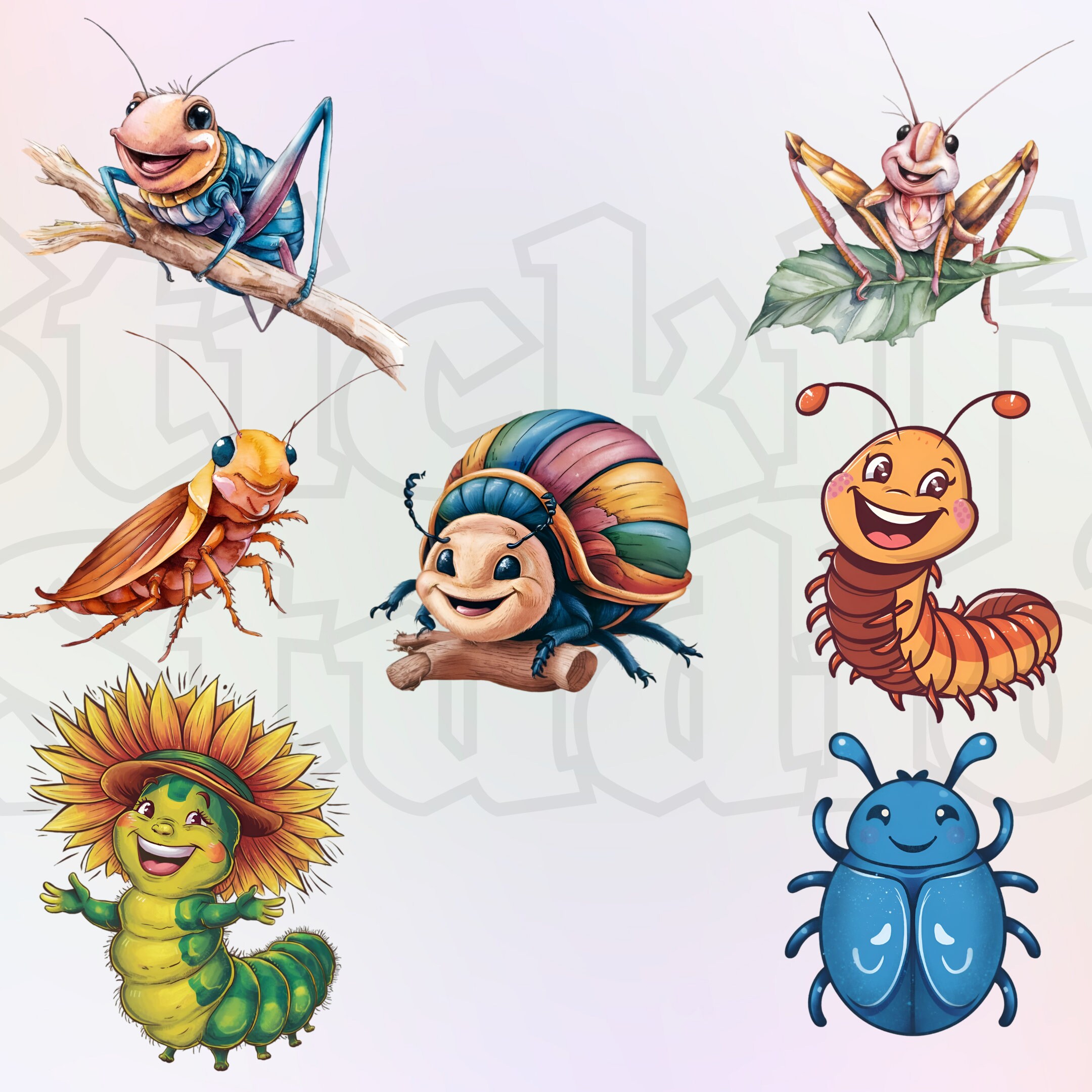 Insects Clipart Bundle, Transparent Background Clipart, Bugs Bundle ...