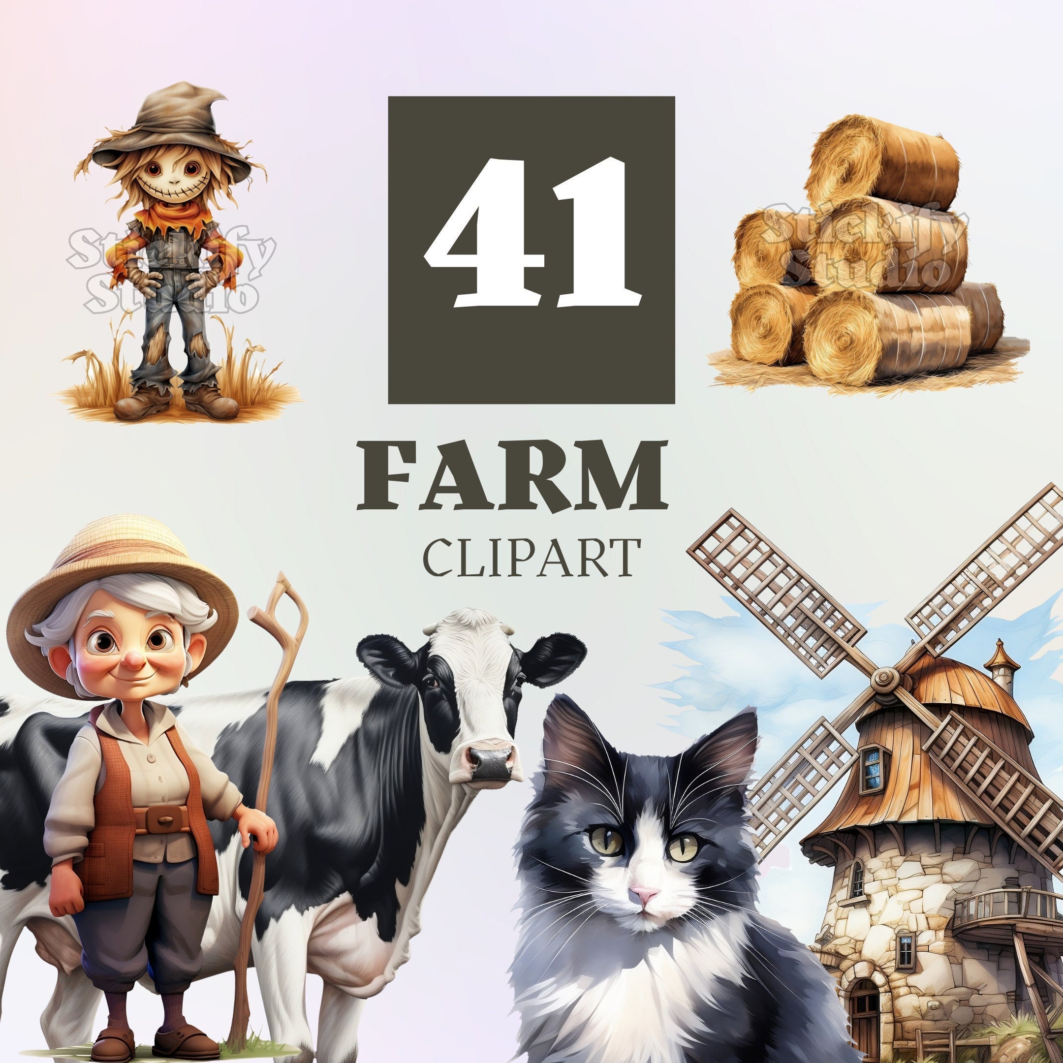 Farm Animals Clipart Bundle, Farm Transparent Clipart, Farm Bundle ...