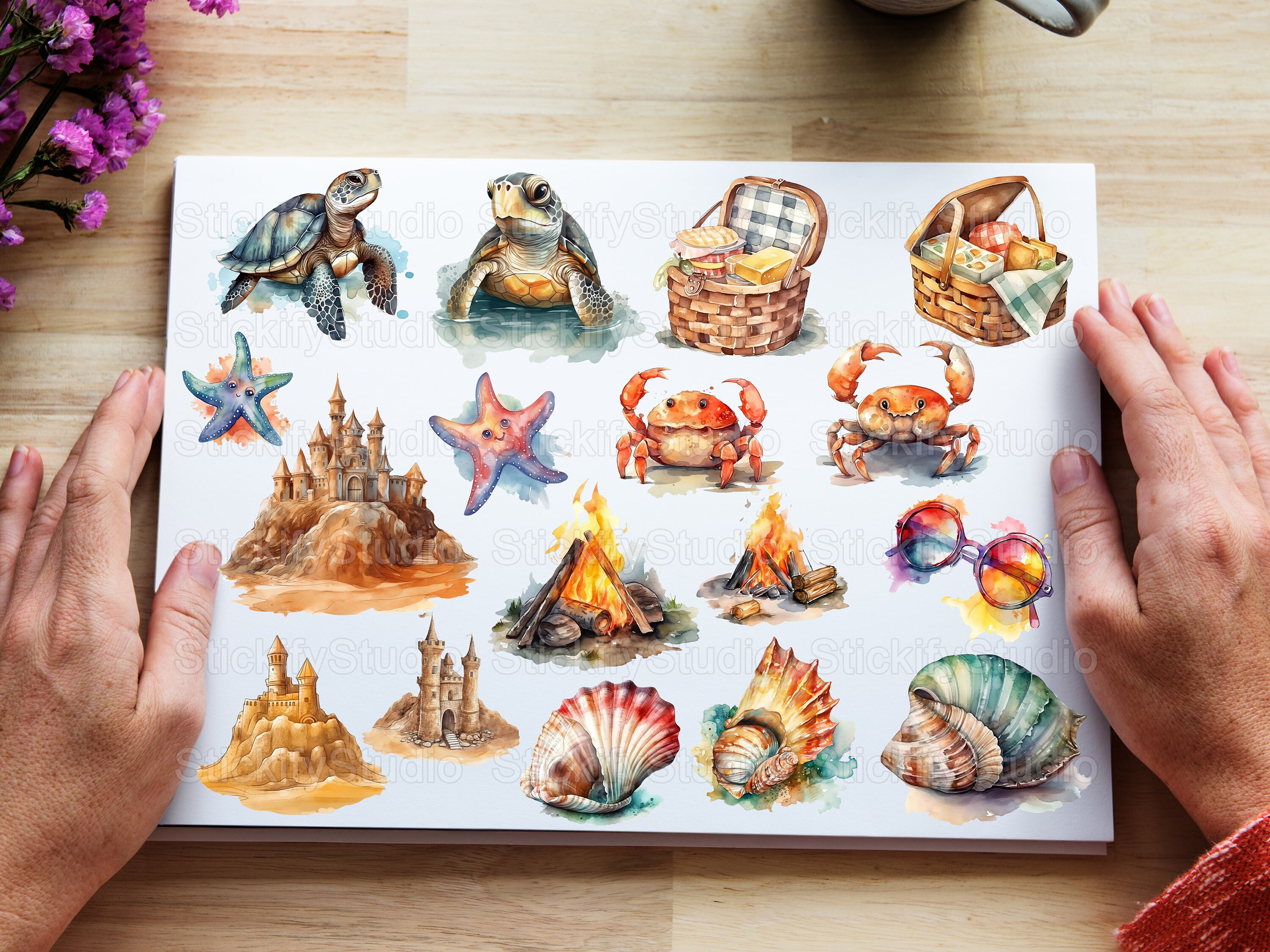 Summer Themed Set, Camping Clipart PNG, Transparent Background Clipart ...