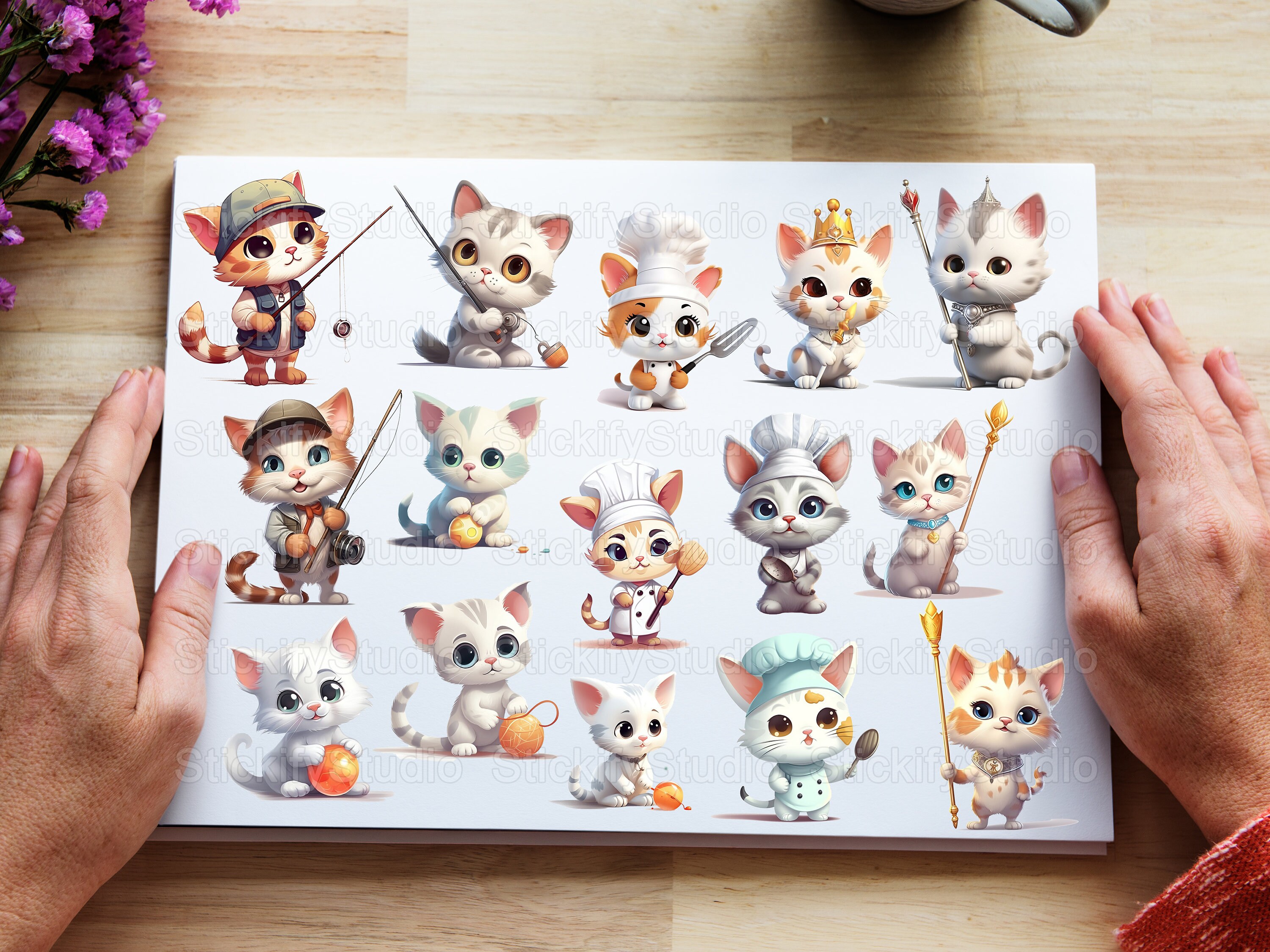 Cute Cats Clipart Bundle, Transparent Background Clipart, Baby Cats ...