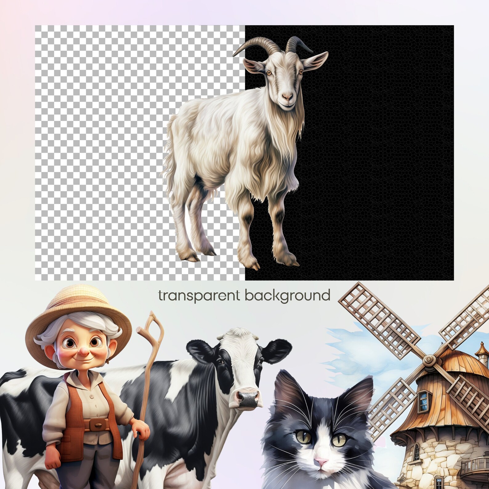 Farm Animals Clipart Bundle, Farm Transparent Clipart, Farm Bundle ...