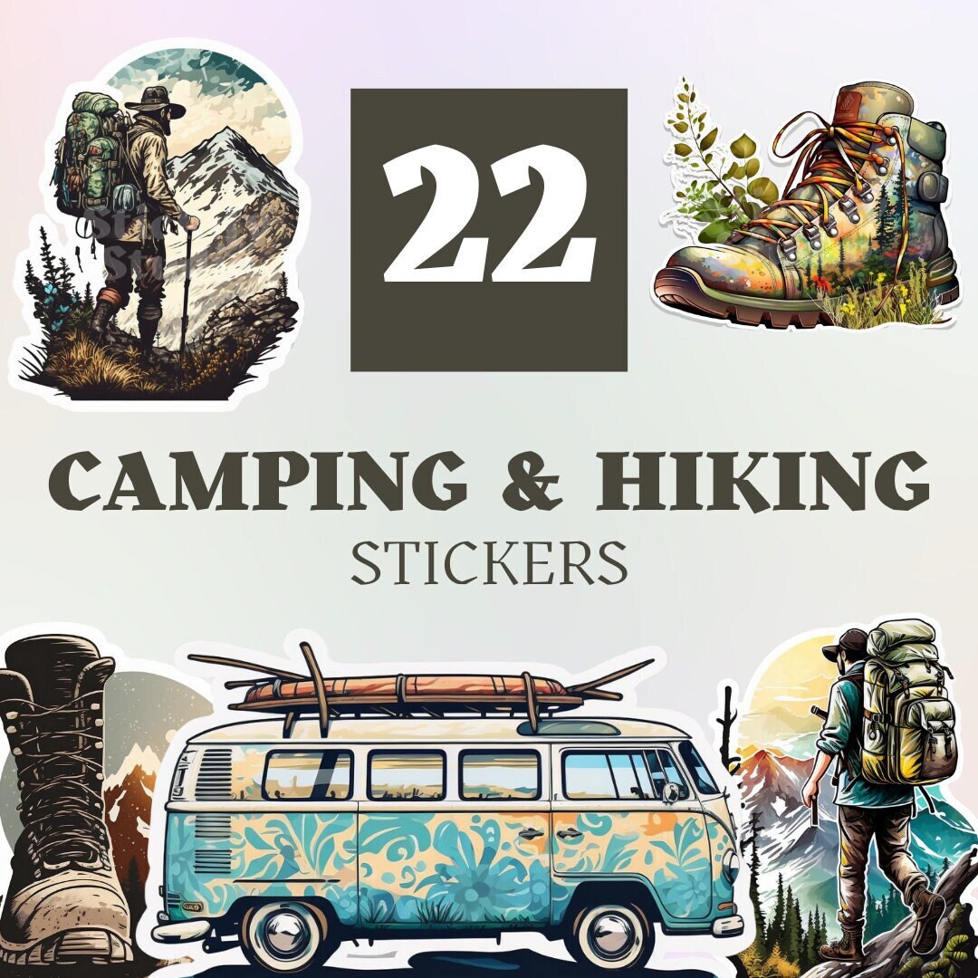 Hiking and Camping Clipart PNG, Transparent Background Clipart, Hiking ...