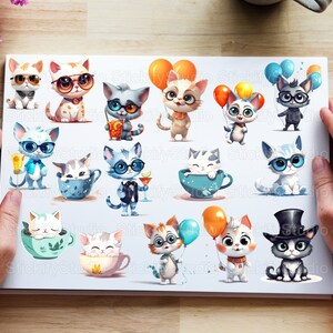 Cute Cats Clipart Bundle, Transparent Background Clipart, Baby Cats ...