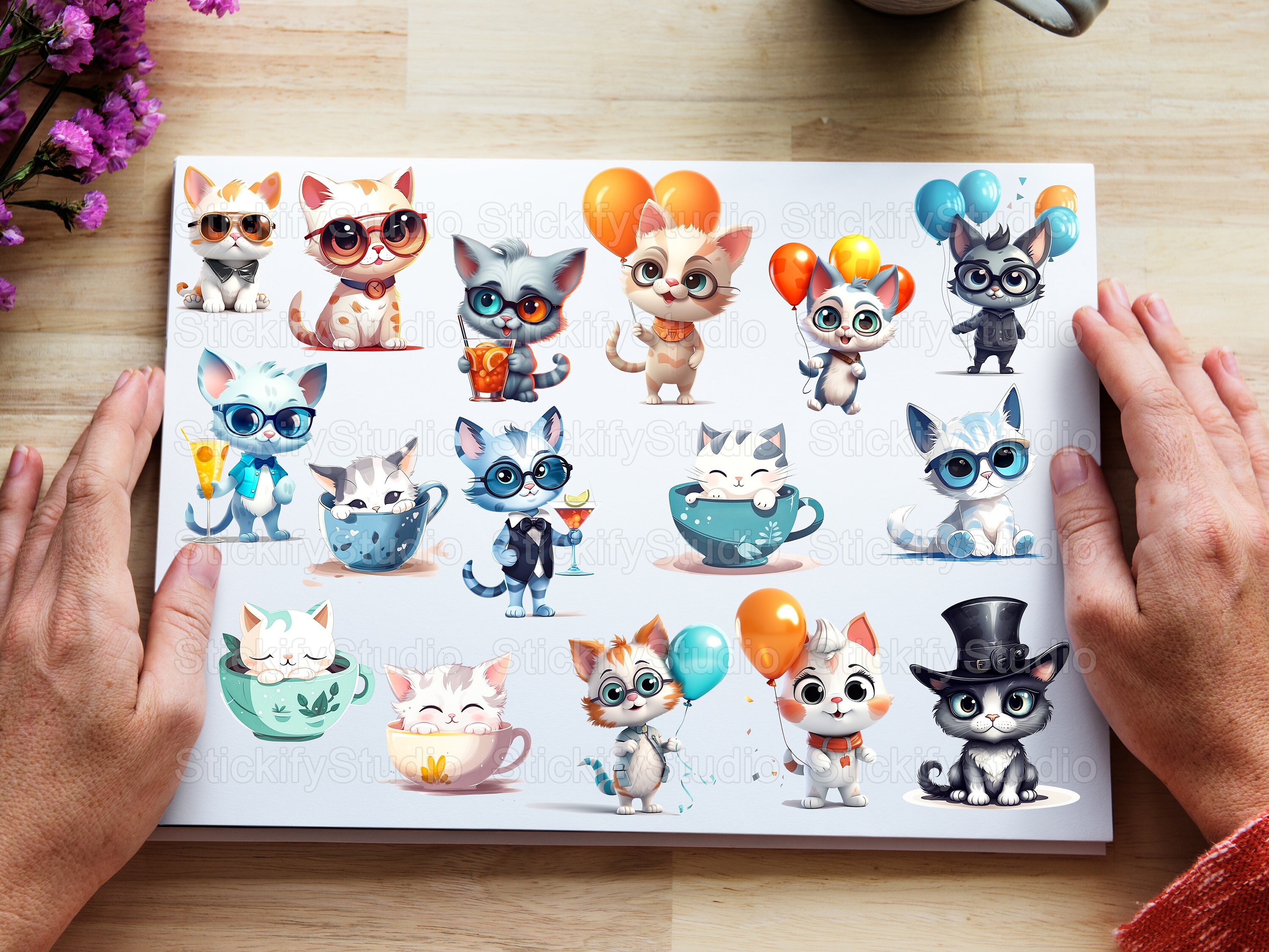 Cute Cats Clipart Bundle, Transparent Background Clipart, Baby Cats ...