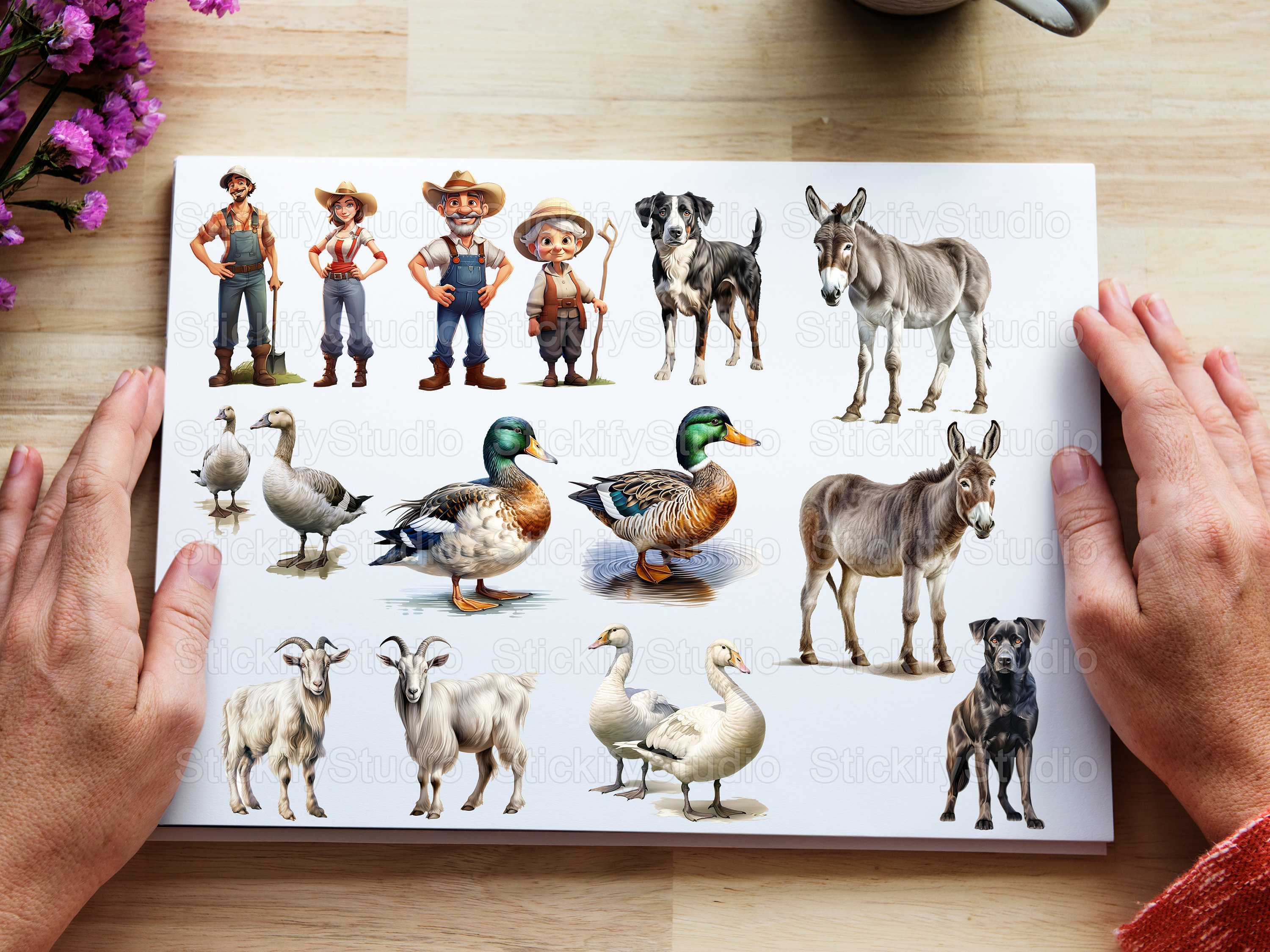 Farm Animals Clipart Bundle Farm Transparent Clipart Farm - Etsy