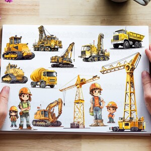 Construction Clipart Bundle, Transparent Background Clipart, Heavy ...
