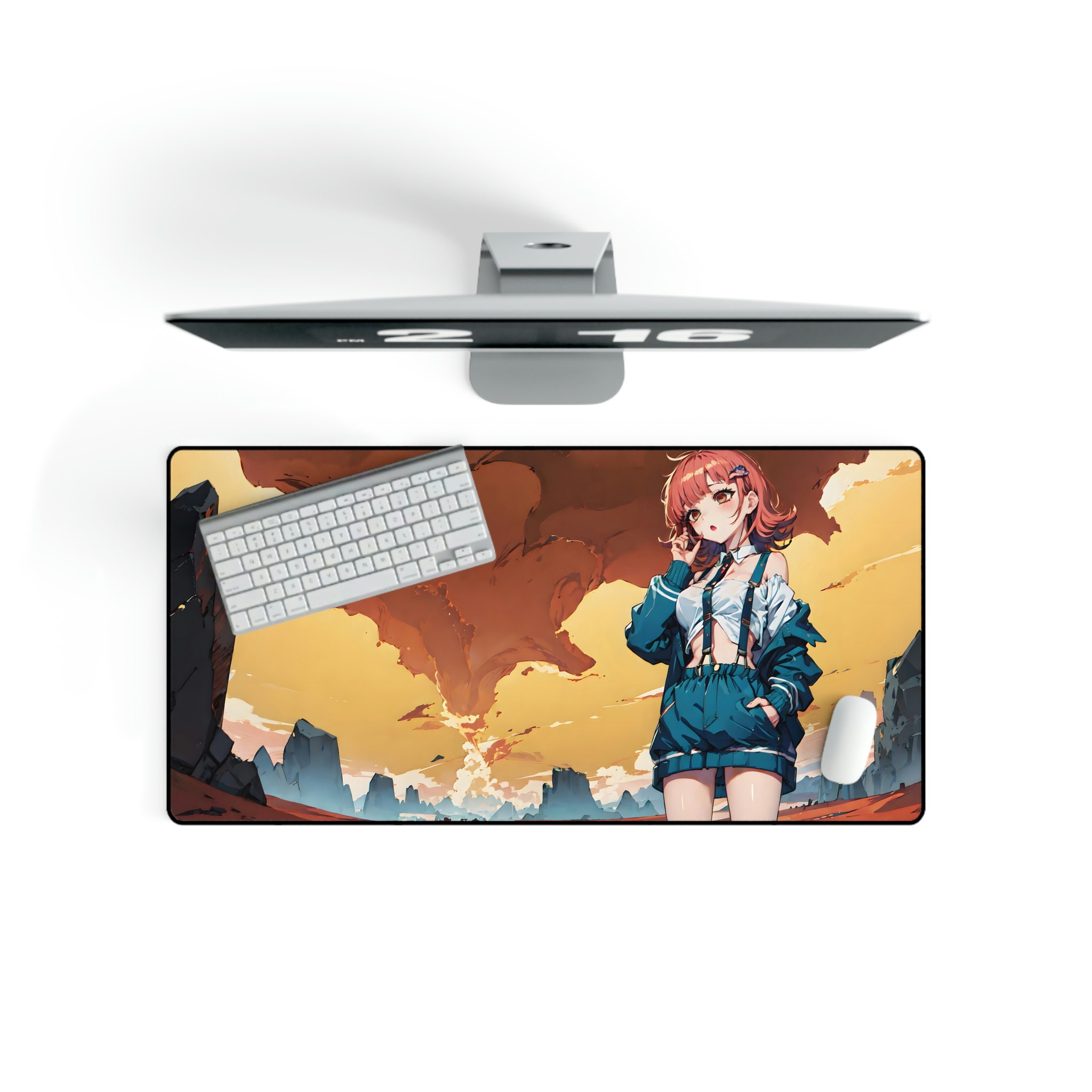 Gaming Mouse Pad Kawaii Anime Girl Mouse Pad Non-slip Rubber Base ...