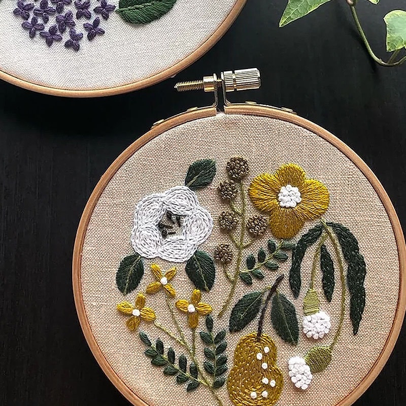 Floral Embroidery DIY Kit: Beginner-friendly Pattern - Etsy