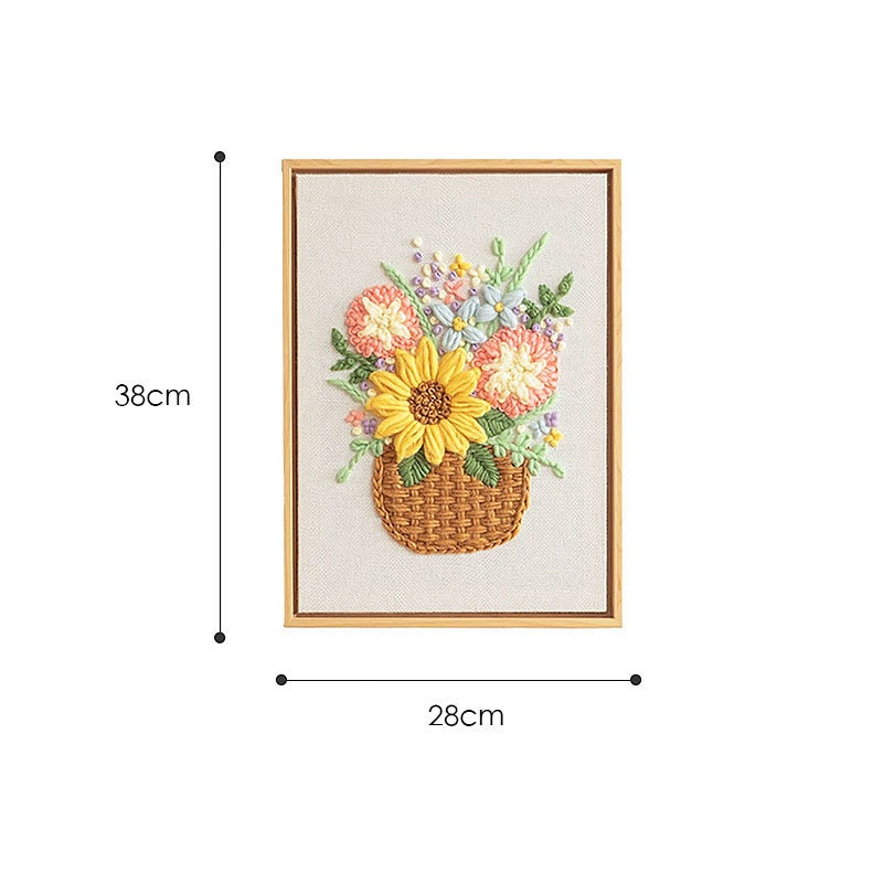 Poke Embroidery DIY Kit Embroidery Flower Basket Painting for Beginners ...