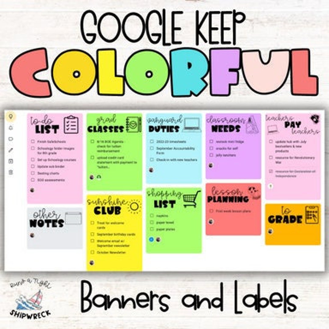 Google Keep Colorful Headers for to Do Lists Digital Planning ...