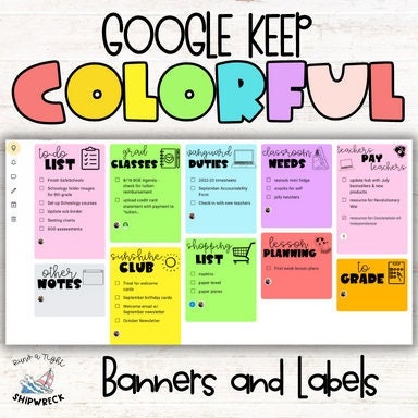 Google Keep Colorful Headers for to Do Lists Digital Planning ...