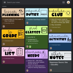 Google Keep Colorful Headers for to Do Lists Digital Planning ...