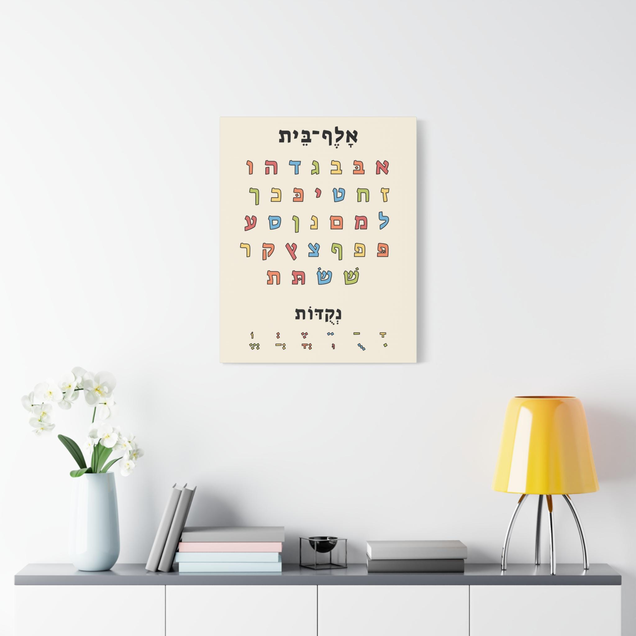 Aleph Bet Hebrew Alphabet Canvas Wrap - Etsy