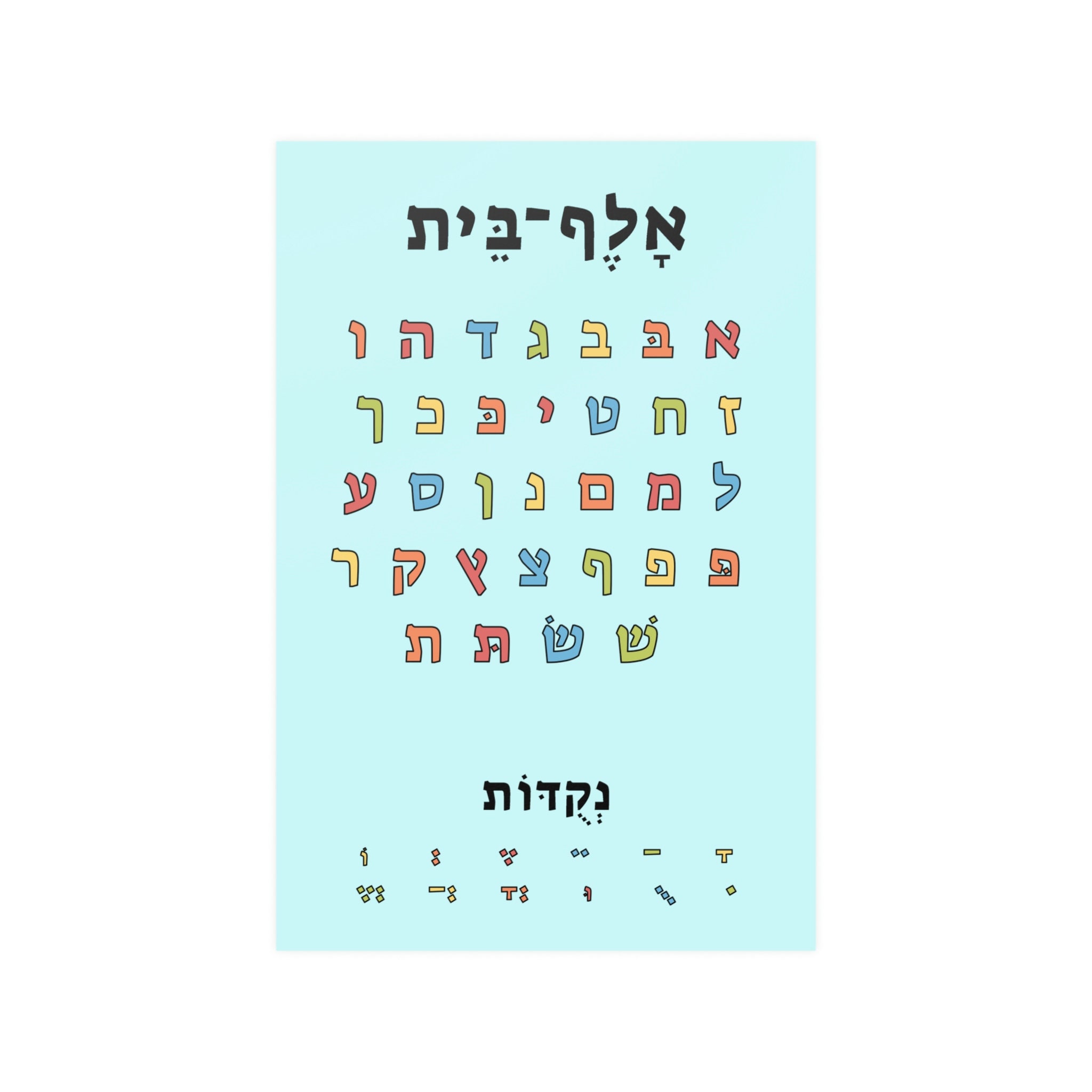 Aleph Bet Poster | Hebrew Alphabet Poster Wall Hanging | עברית | אלף ...