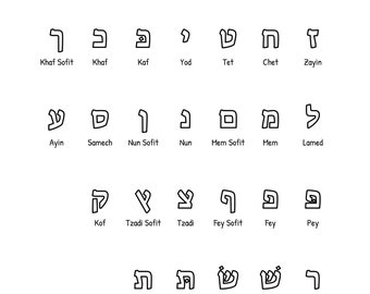 Aleph Bet Hebrew Coloring Alphabet Download | Hebrew Coloring Download ...
