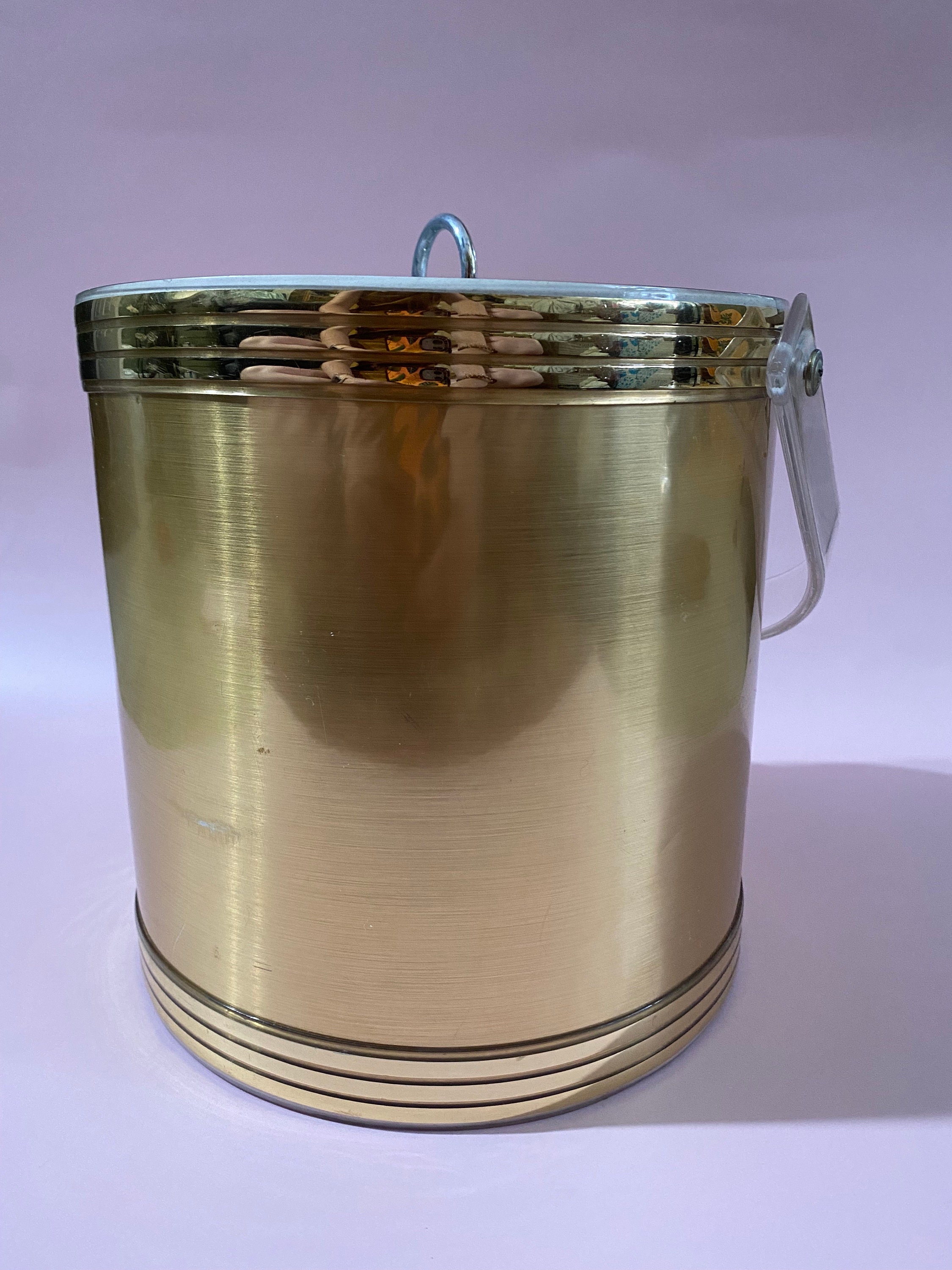 Vintage Gold MCM Ice Bucket - Etsy