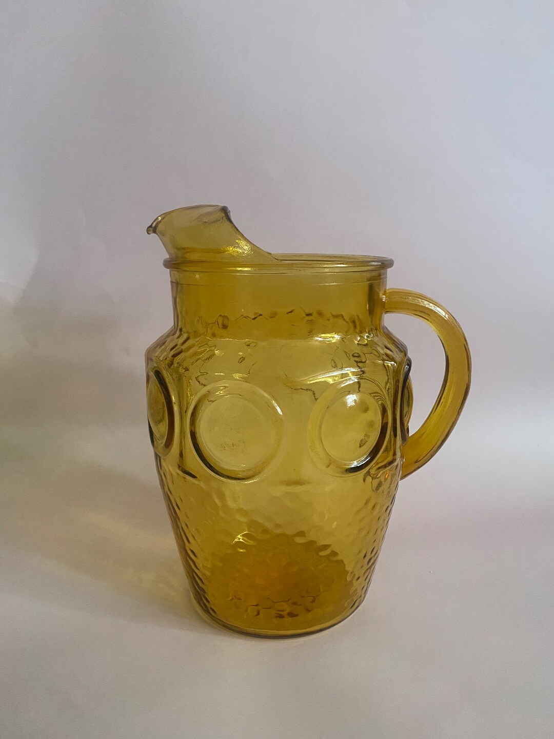 Vintage Anchor Hocking Heritage Hill Honey Gold Pitcher - Etsy