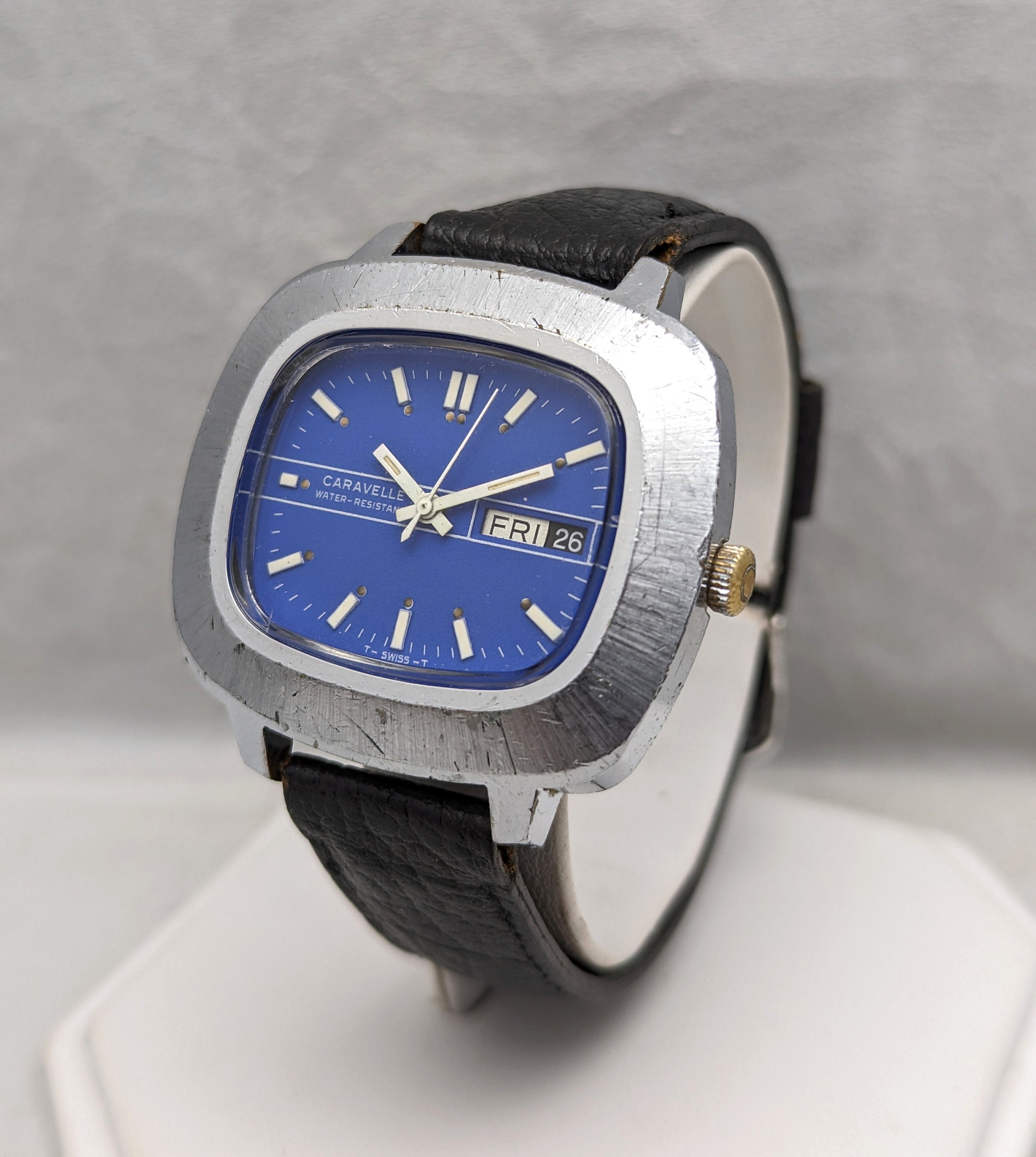 Vintage 1975 Caravelle Blue TV Dial Watch - Etsy Canada