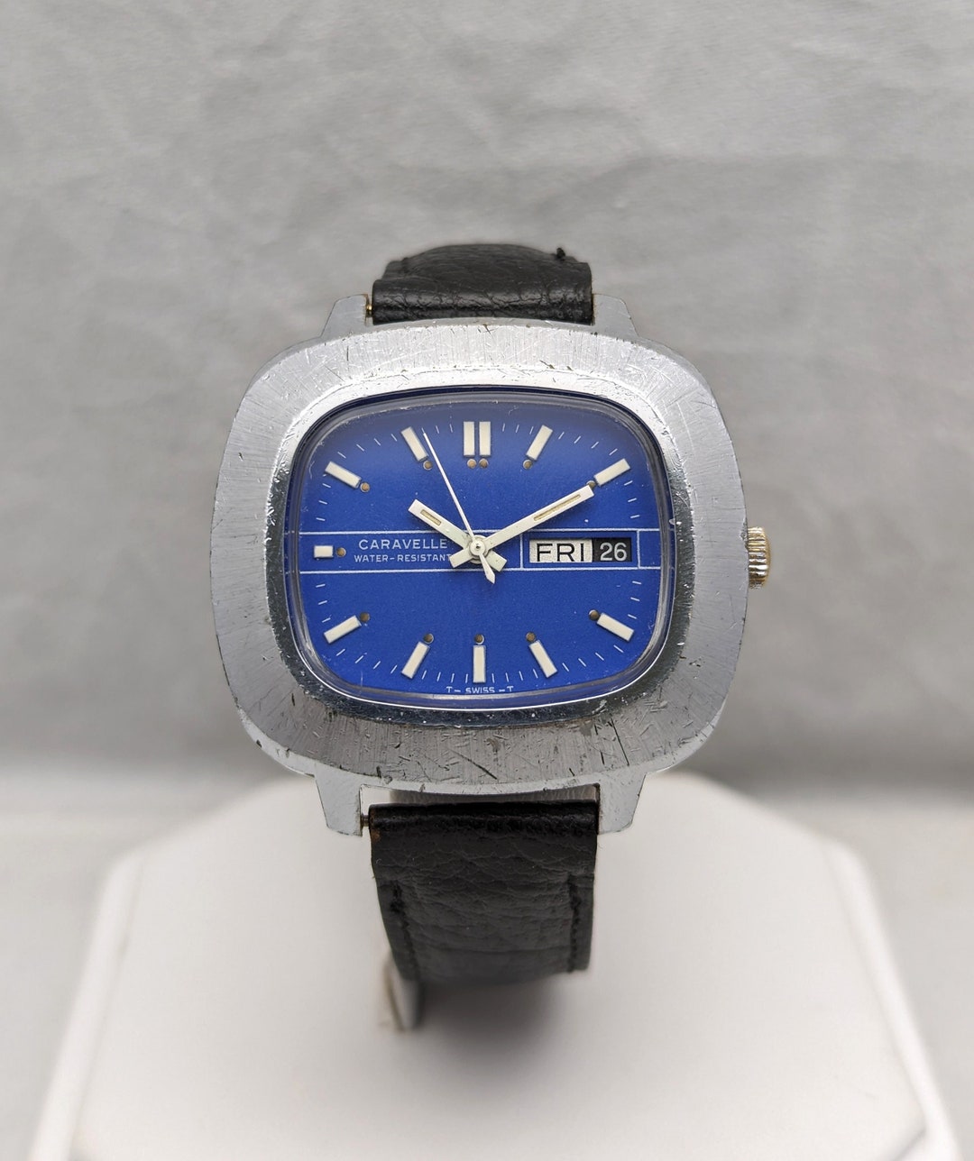 Vintage 1975 Caravelle Blue TV Dial Watch - Etsy UK