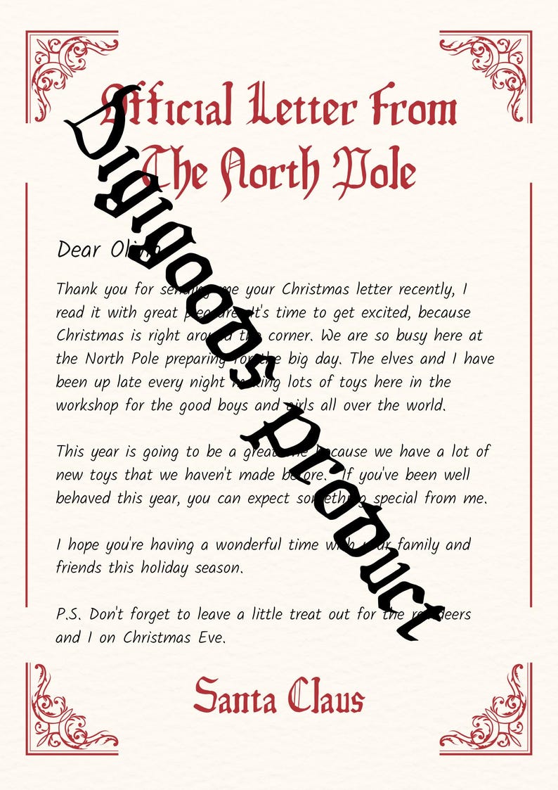 An Official Letter From Santa - Etsy