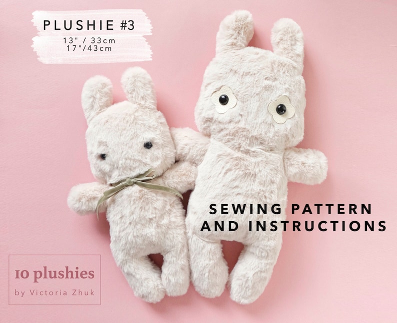 Simple Bunny Plushie Sewing Pattern PDF Instant Download - Etsy