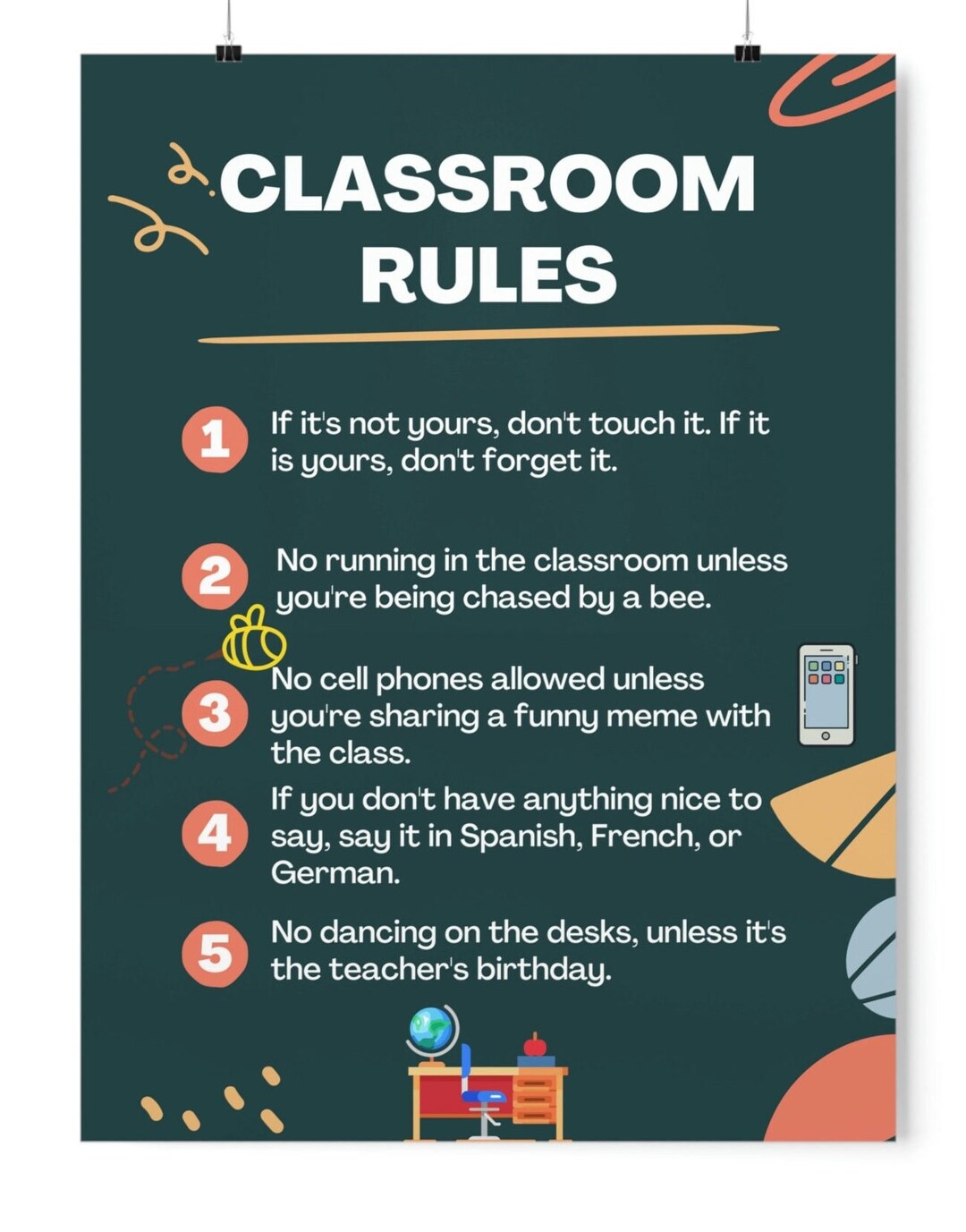 Classroom Rules Poster Funny Classroom Poster Funny Poster - Etsy