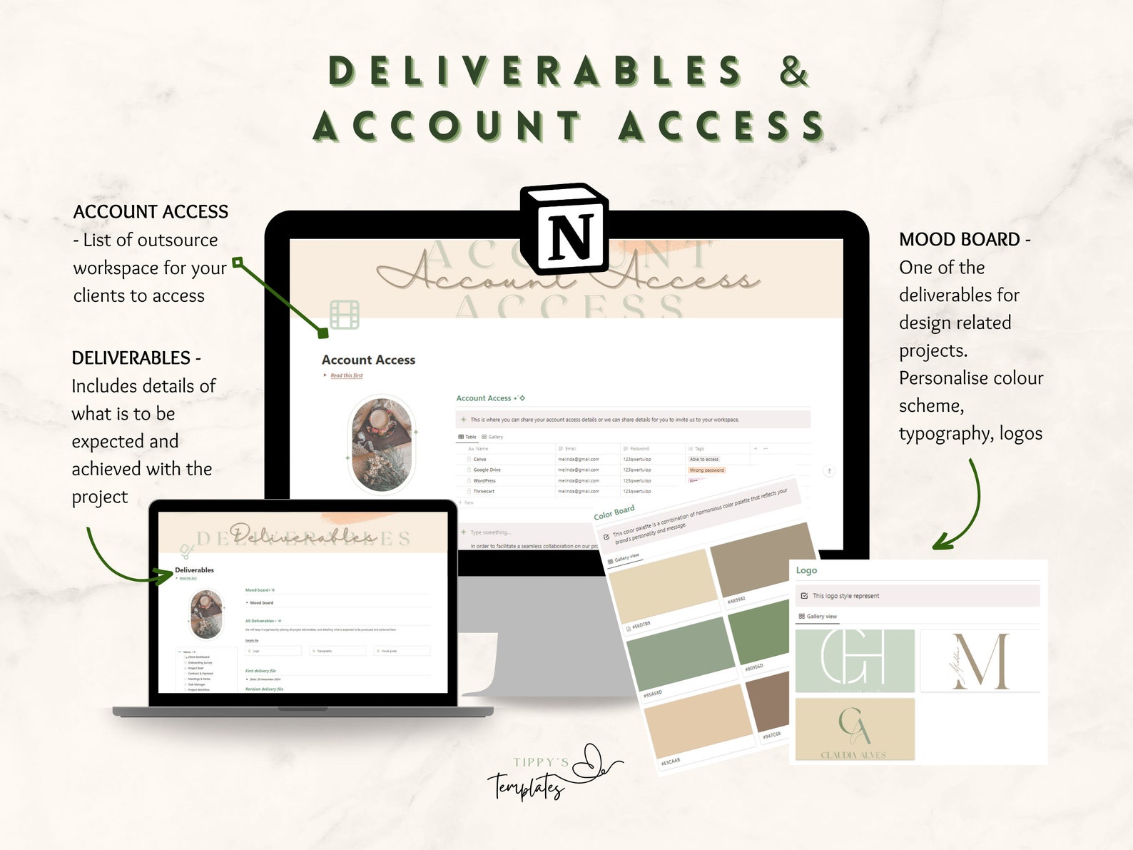 Notion Client Dashboard for Clients Onboarding, Notion Client Portal ...