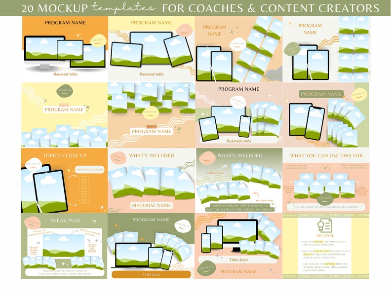 Editable Product Mock-up Templates for Coaches, Content & Course ...