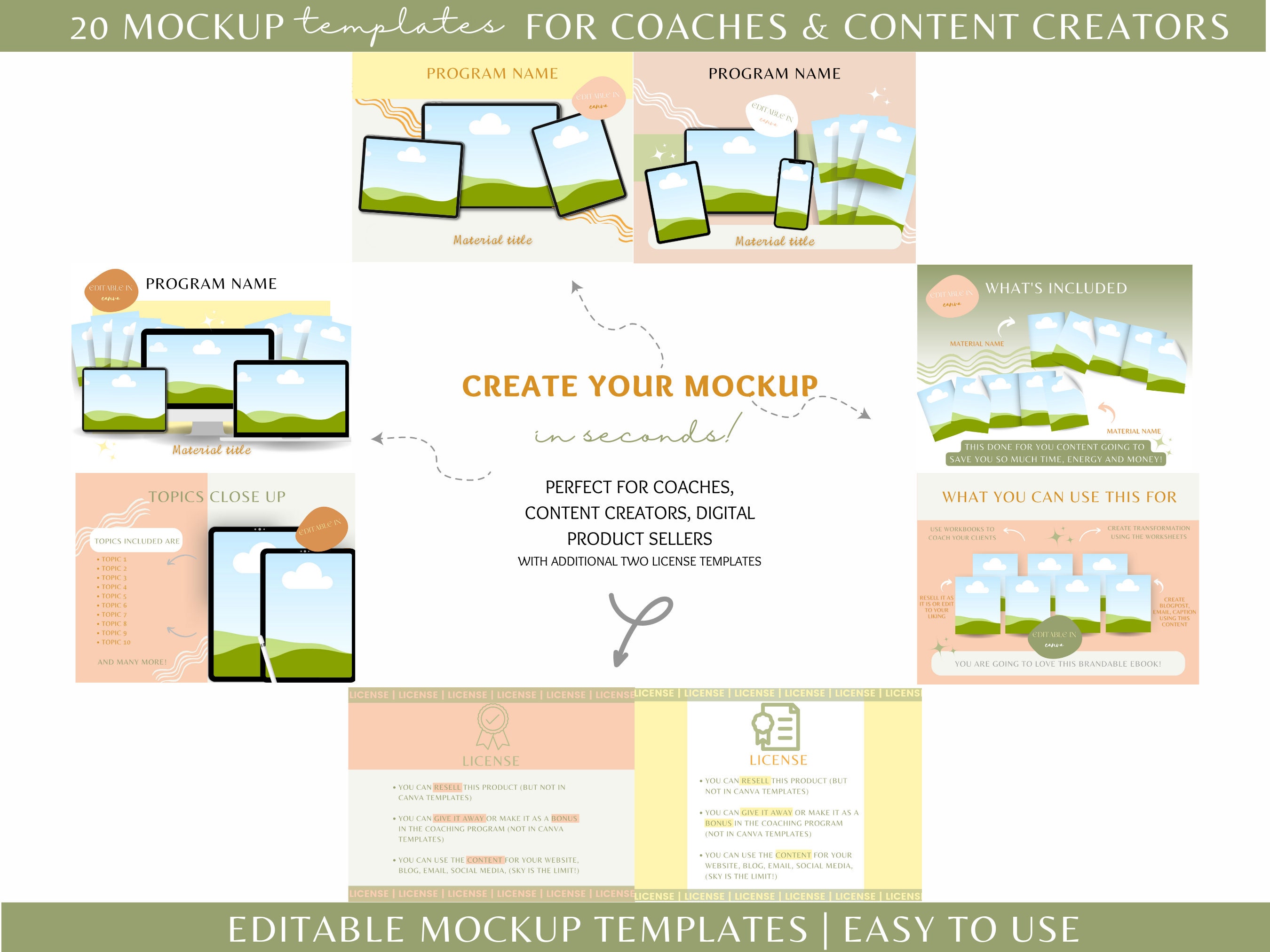 Editable Product Mock-up Templates for Coaches, Content & Course ...