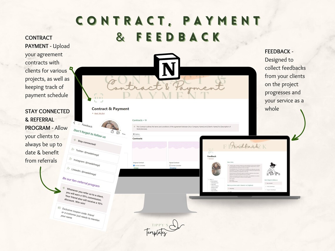 Notion Client Dashboard for Clients Onboarding, Notion Client Portal, Project Tracker for ...