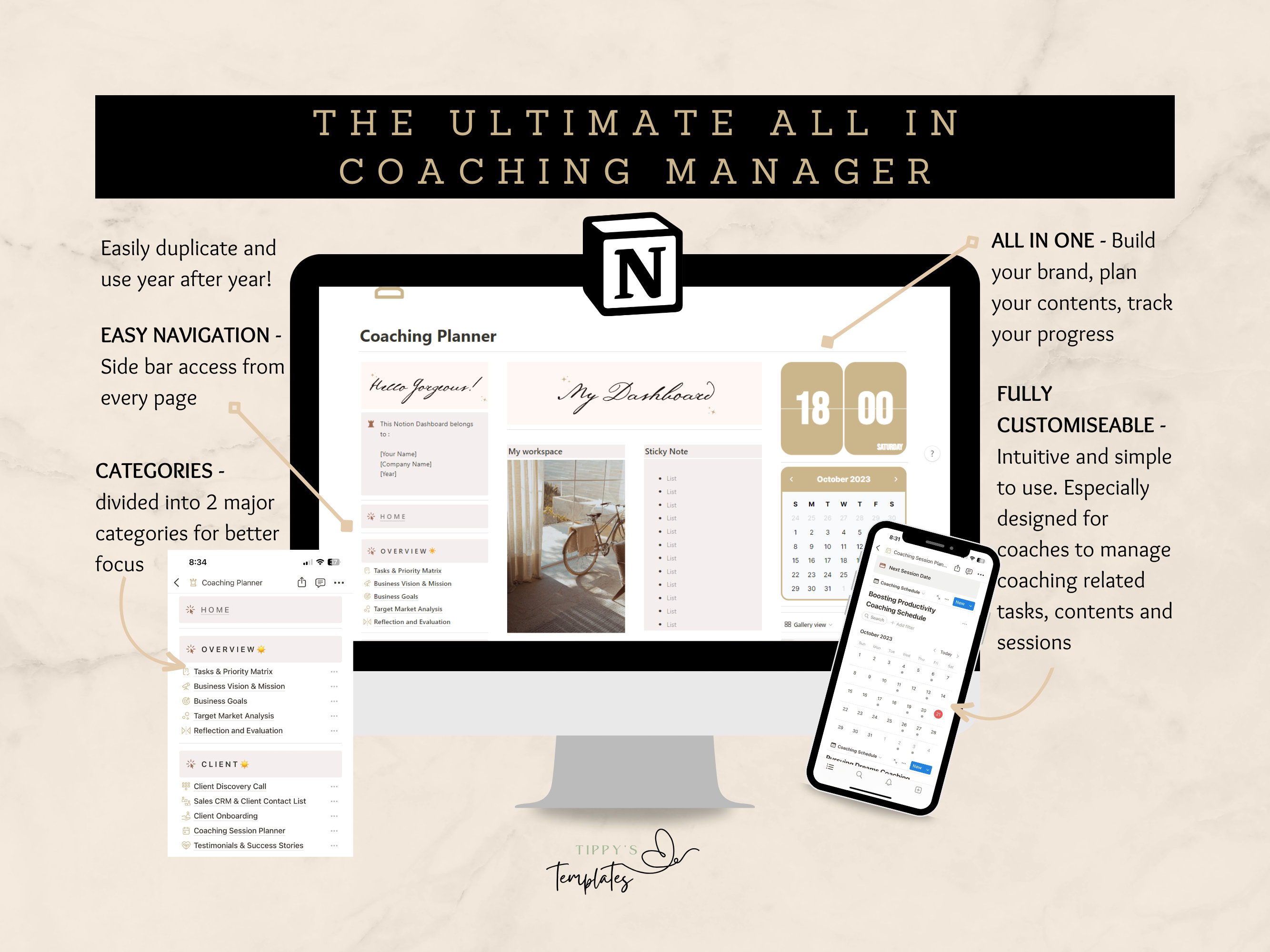 Notion Template Coaching Planner Portal, Coach Client Onboarding Portal ...